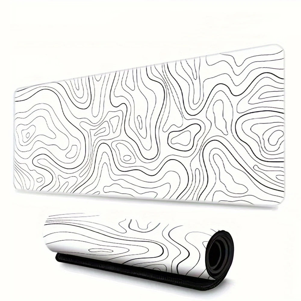 XXL Mouse Pad | Minimal Flow Lines White Edition – PadParadise